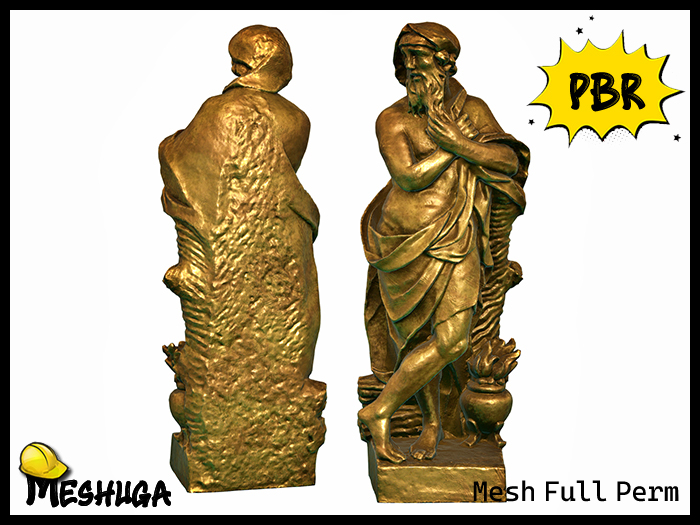 Second Life Marketplace - Meshuga PBR Ancient Sage Statue FULL PERM MESH
