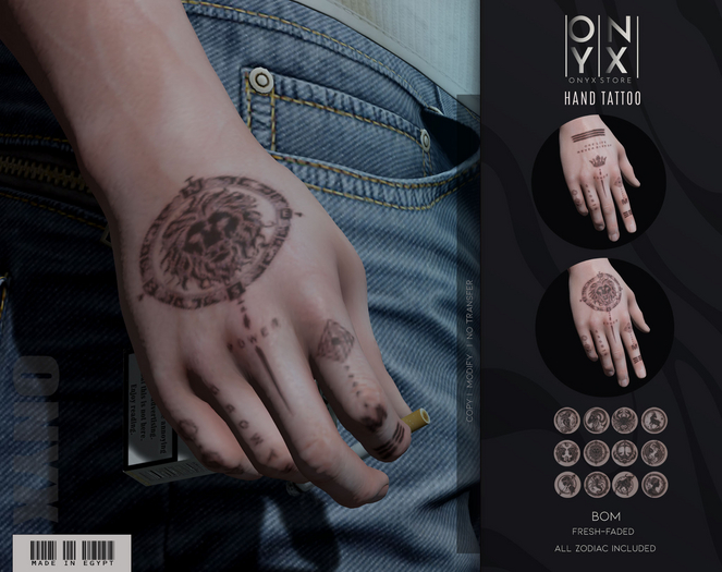 Second Life Marketplace - [Onyx] Hand Tattoo