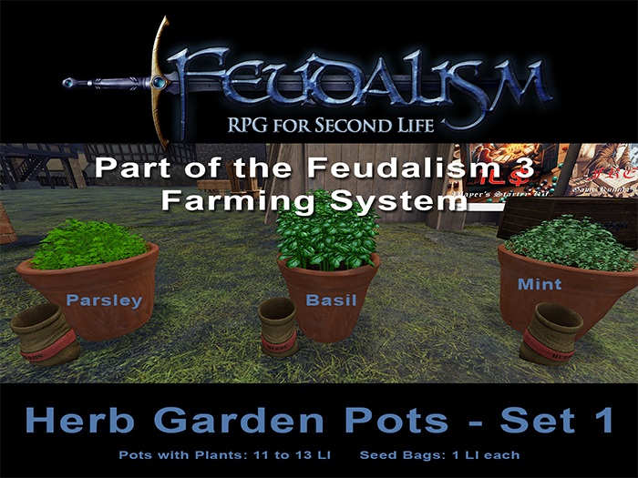 Second Life Marketplace - Feudalism 3 RPG - Herb Garden Pots v3.0.6