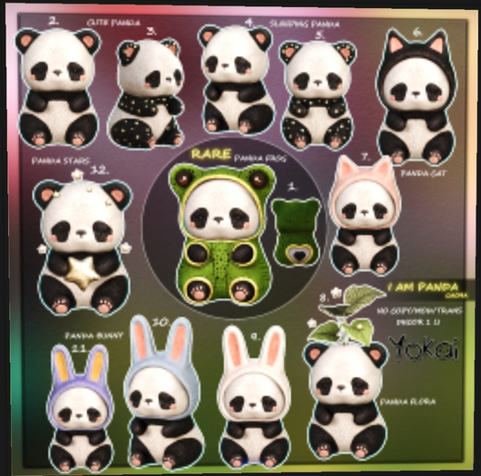 Second Life Marketplace - 9.YOKAI - I am Panda - Panda Bunny [pink]