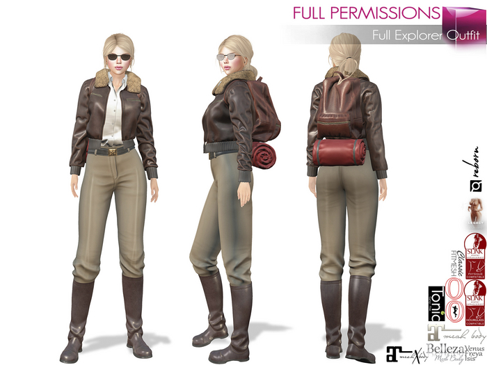 Second Life Marketplace - Full Perm $AVE 4in1 Female Aviatior Explorer ...
