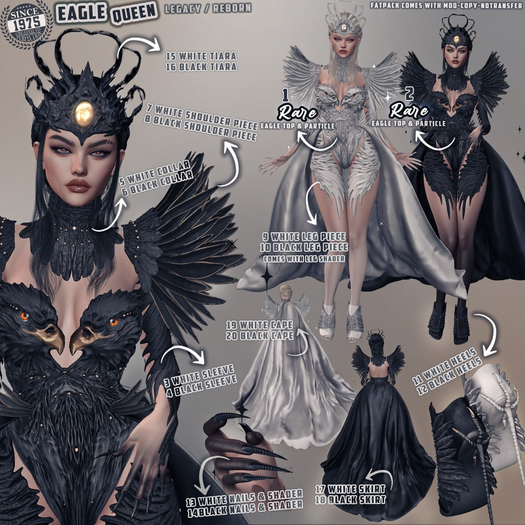 Second Life Marketplace - 20.[Since1975] Eagle Queen - Black Cape