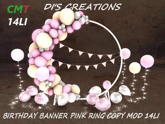 Second Life Marketplace - BIRTHDAY BANNER PINK RING