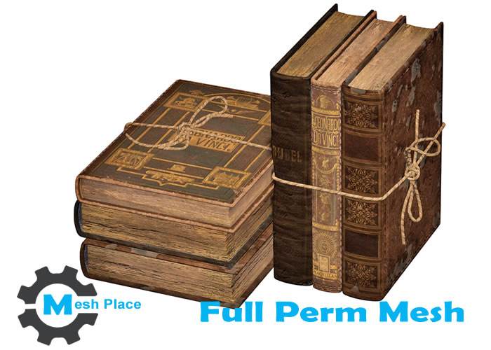 Second Life Marketplace - Mesh Place Antique Stacked Books Full Perm