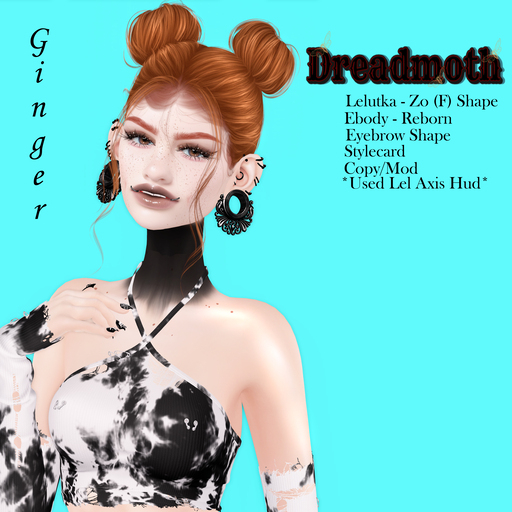 Second Life Marketplace - Dreadmoth - Ginger Shape//Lelutka Zo. Reborn