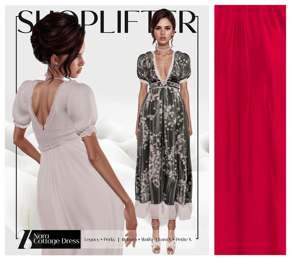 Second Life Marketplace - [SHOPLIFTER] - 'Nara' Cottage Dress / Red