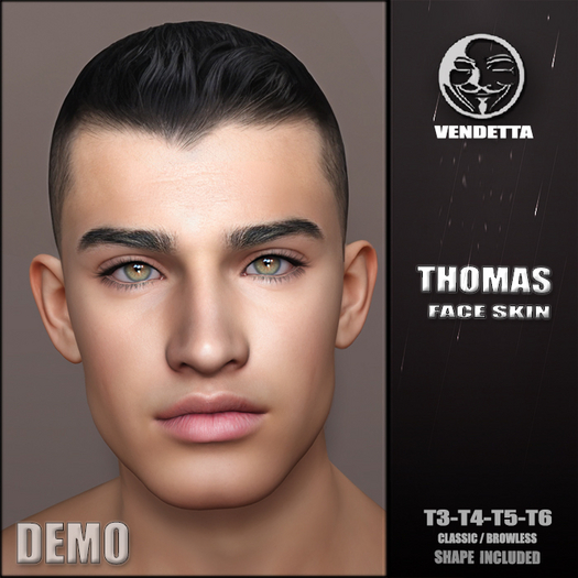 Second Life Marketplace - [ VENDETTA DEMO ] - THOMAS SKIN EVOX