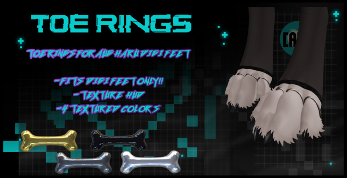 Second Life Marketplace - [AN] Toe Rings for [AUG] Haru REBORN, JAKE ...