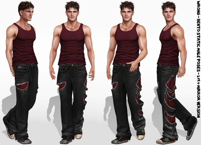 Second Life Marketplace - WRONG - BENTO STATIC MALE POSES-219+MIRROR ...