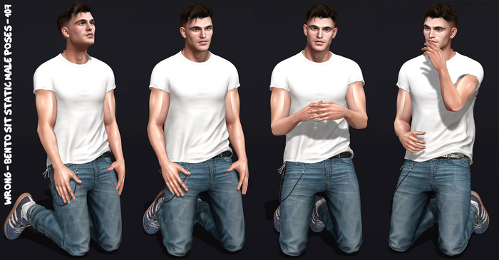Second Life Marketplace - WRONG - BENTO SIT STATIC MALE POSES - 107