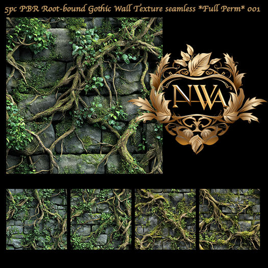 Second Life Marketplace - 5pc PBR Root-bound Gothic Wall Texture ...