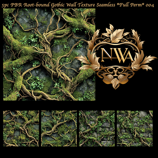 Second Life Marketplace - 5pc PBR Root-bound Gothic Wall Texture ...