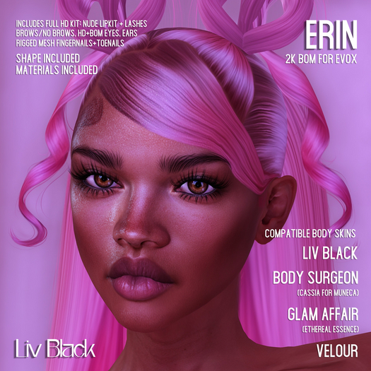 Second Life Marketplace - Erin Skin - EvoX Head - Ibiza Tone
