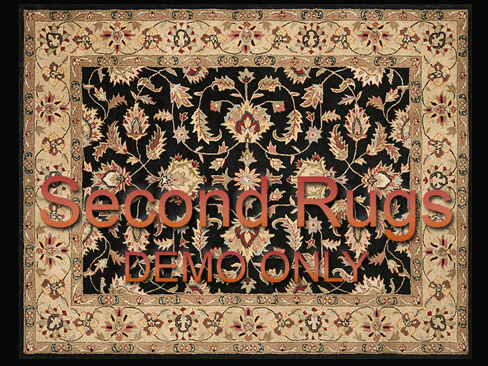 Second Life Marketplace - DEMO - RP - Gold Floral Black Inset Rug