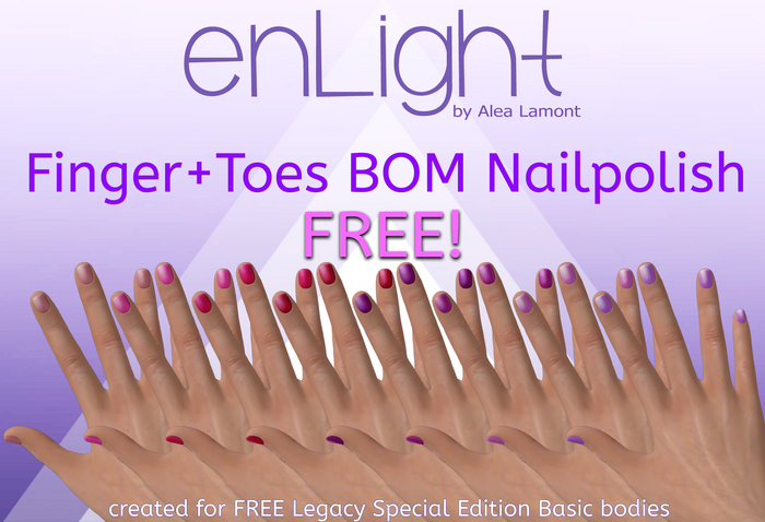 Second Life Marketplace - enLight finger + toe nail BOM polishes+Fix ...