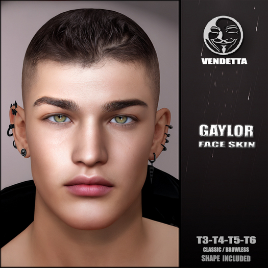 Second Life Marketplace - [VENDETTA ] - T4 GAYLOR SKIN -LELUTKA EVO X ...