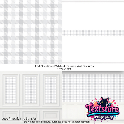 Second Life Marketplace - TBJ-Checkered White 4 textures Wall Textures ...