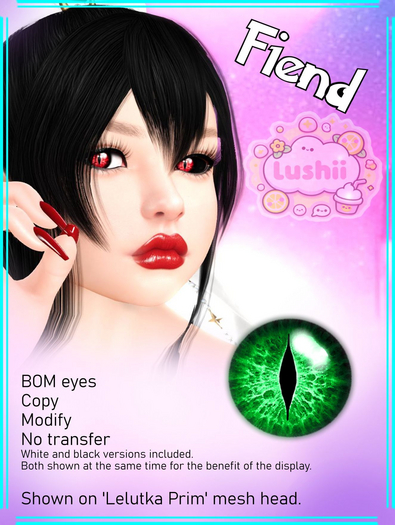 Second Life Marketplace - .:Lushii:. Fiend Eyes Green