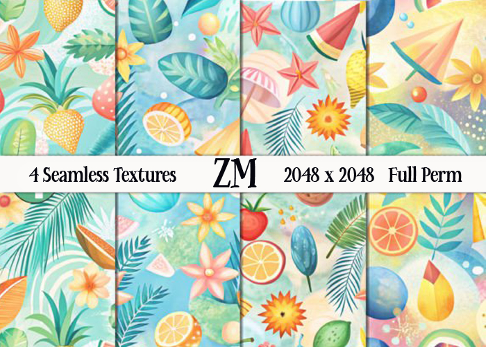 Second Life Marketplace - SUMMER WATERCOLOR 5 TEXTURES
