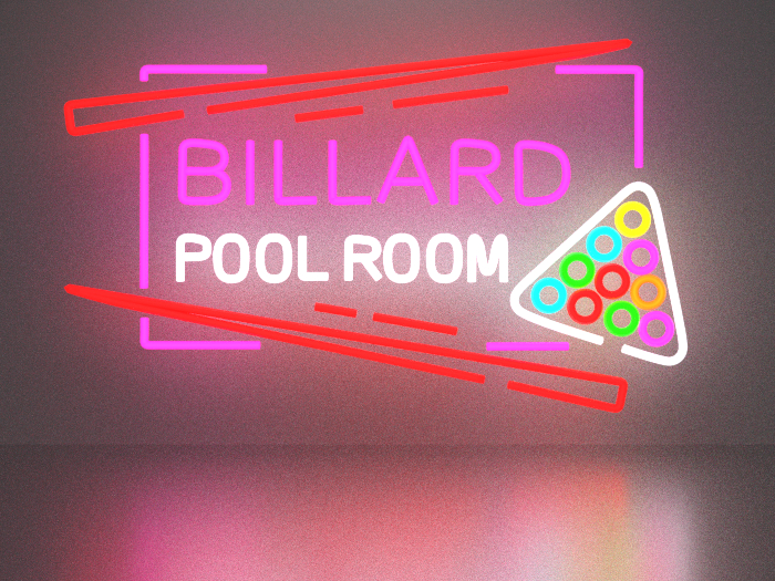 Second Life Marketplace - Billiard pool room neon sign Full Permission