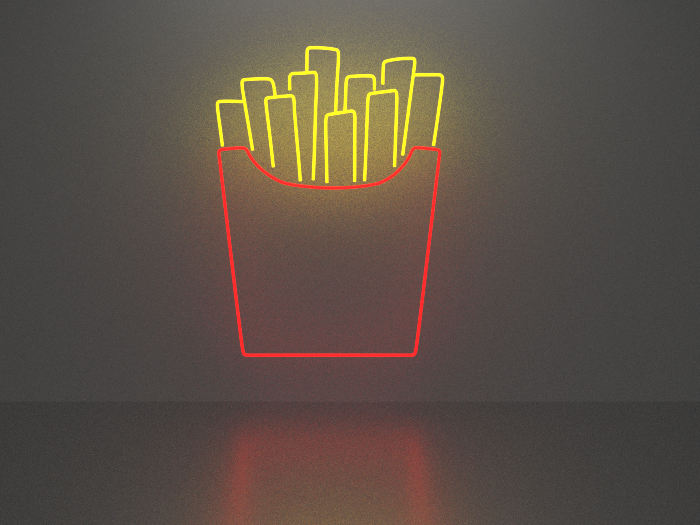 Second Life Marketplace - French fries neon sign Full Permission
