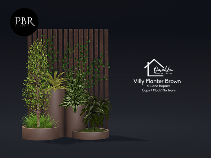 Second Life Marketplace - OMAHKU - Villy Planters Brown