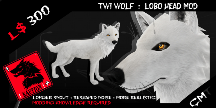 Second Life Marketplace - KAUTION! // Twi Wolf Lobo Head