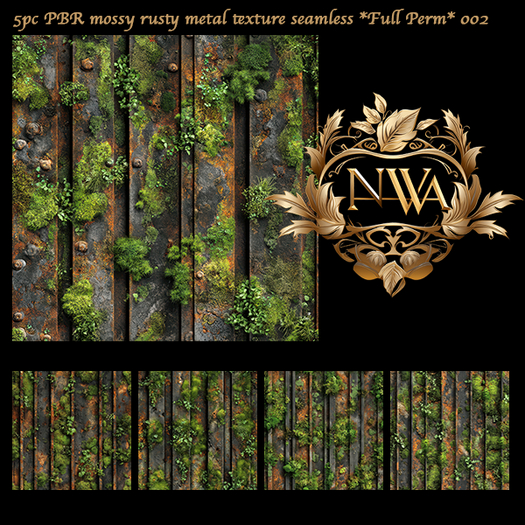 Second Life Marketplace - PBR Mossy rusty metal texture seamless *Full ...