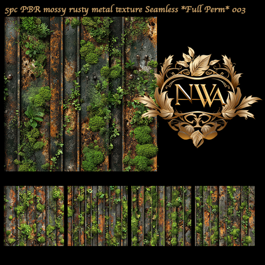 Second Life Marketplace - PBR Mossy rusty metal texture seamless *Full ...