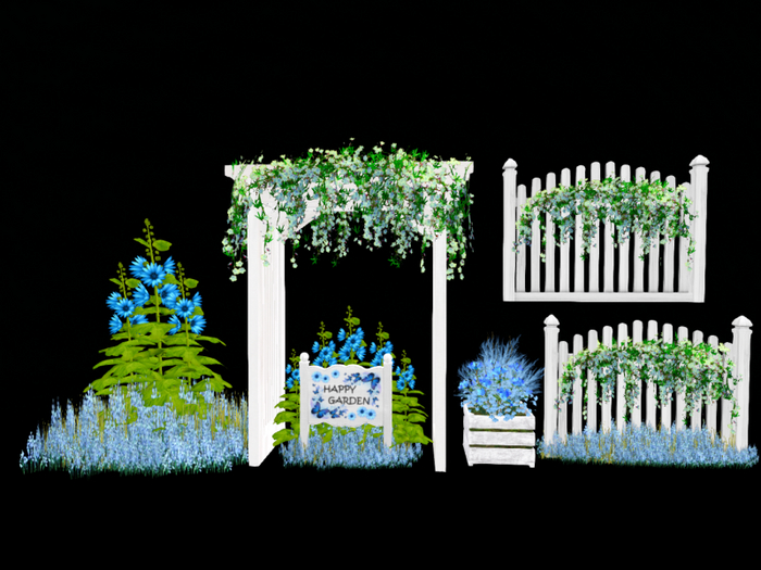 Second Life Marketplace - MC Garden Ivy Arbor Arch White Wood Set