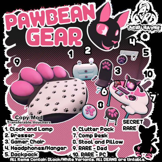 Second Life Marketplace - Pawbean Gear - 11. Paw & Beans Plush (S. Rare ...