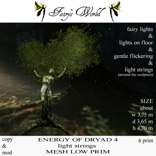 Second Life Marketplace - *Fairy`s World* THE ENERGY OF DRYAD 4 light ...