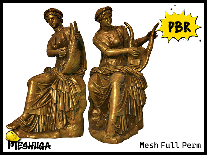 Second Life Marketplace - Meshuga PBR Lyrical Muse Statue FULL PERM MESH