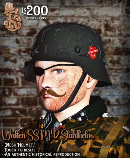 Second Life Marketplace - [Sturm Korp.] Waffen SS M42 Stahlhelm