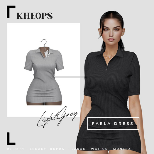Second Life Marketplace - Kheops /\ - FAELA - DRESS - LightGrey