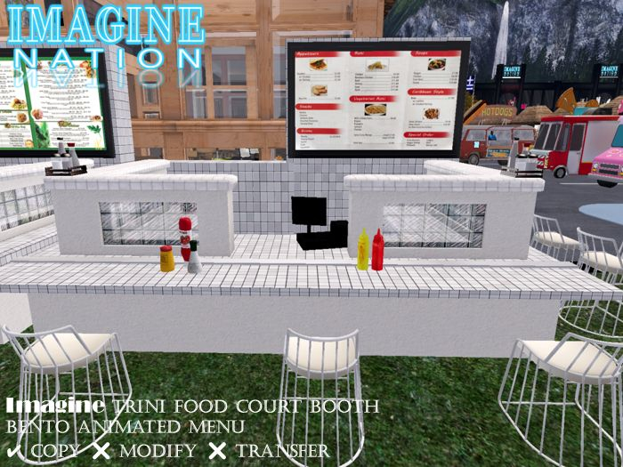 Second Life Marketplace - Imagine Trini Food Court Booth White