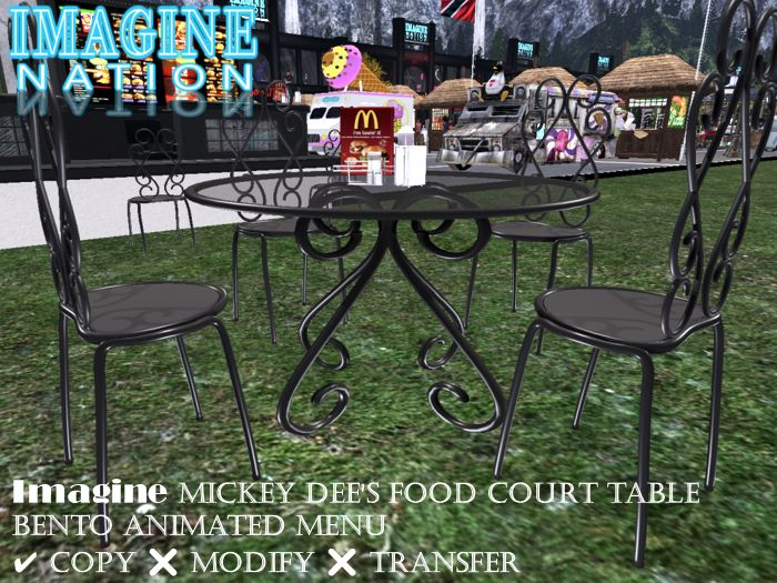 Second Life Marketplace - Imagine Mickey Dee's Food Court Table