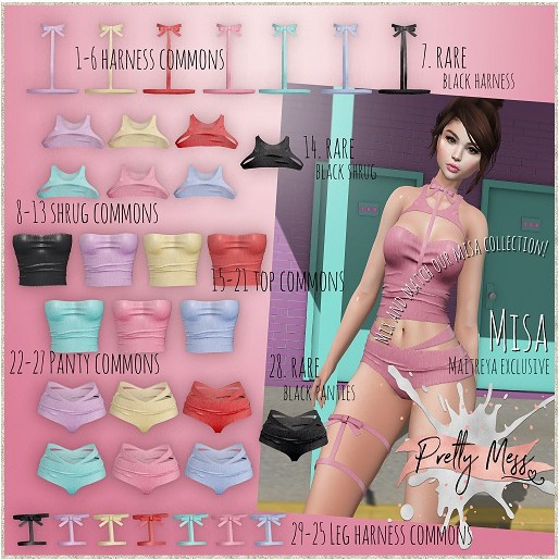 Second Life Marketplace - Pretty Mess - Misa Harness BLACK RARE