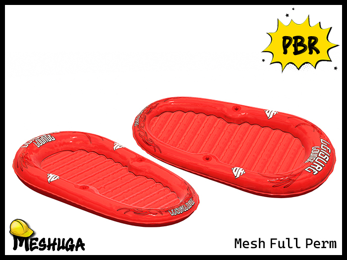 Second Life Marketplace - Meshuga PBR Inflatable Pool Boat FULL PERM MESH