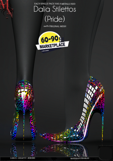 Second Life Marketplace - Dalia Stilettos (Pride) LIMITED EDITION by ...