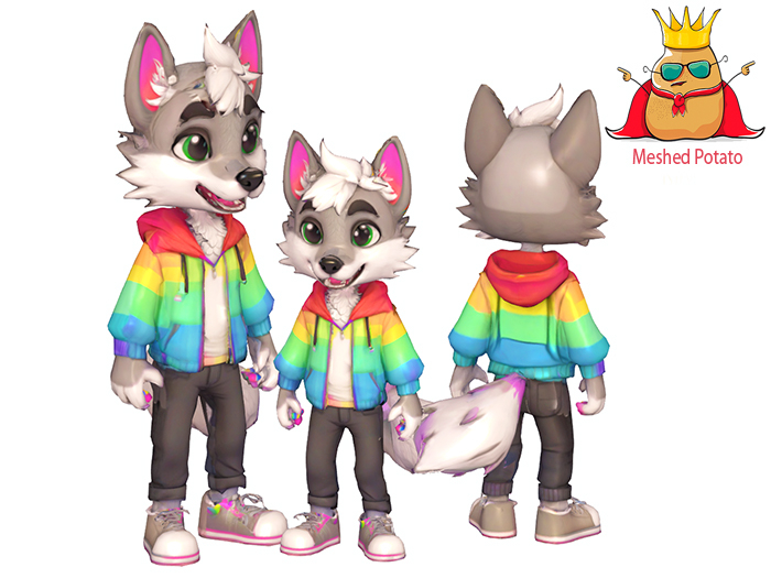 Second Life Marketplace - Meshed Potato Pride Wolf Full Perm