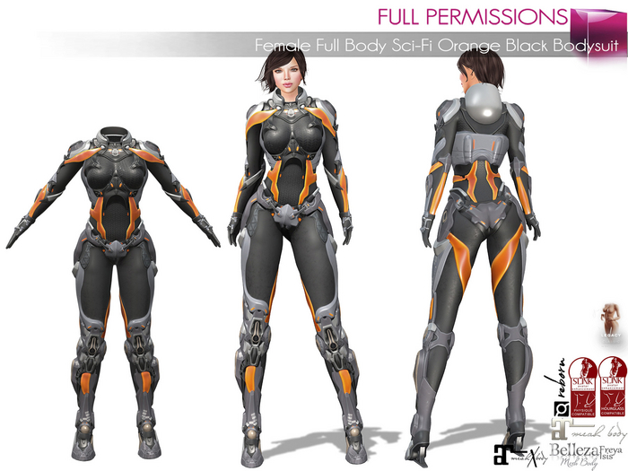 Second Life Marketplace - MI Full Perm Female Full Body Sci-Fi Orange ...