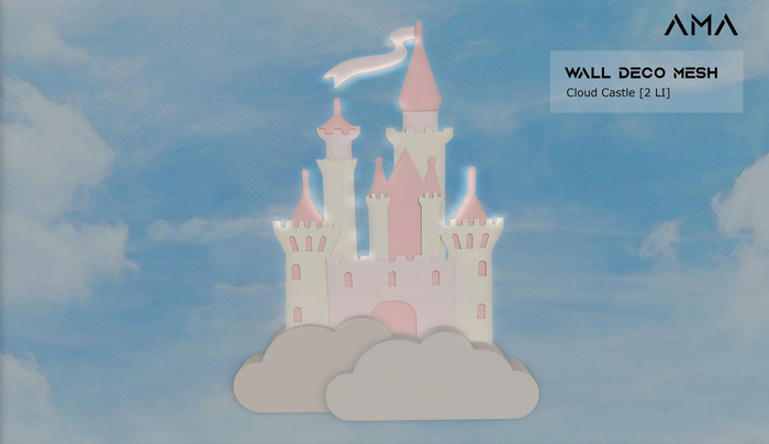 Second Life Marketplace - [AMA] Kids Wall Deco - Cloud Castle Theme