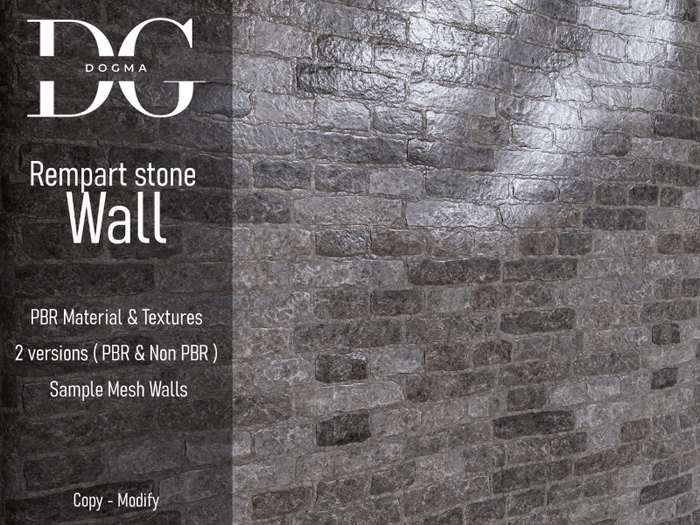 Second Life Marketplace - [Dogma] Rempart Stone Wall PBR Fatpack