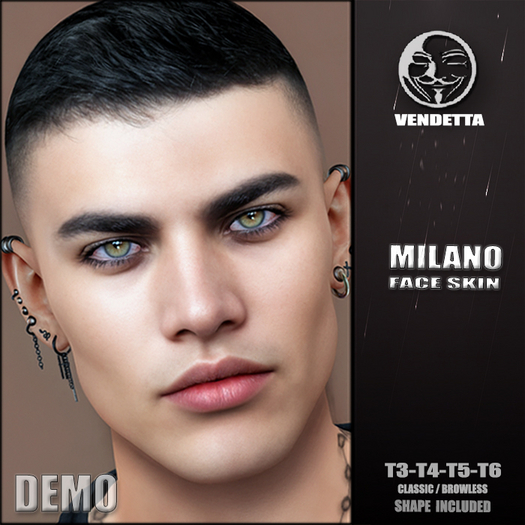 Second Life Marketplace - [ VENDETTA DEMO] - MILANO SKIN EVOX