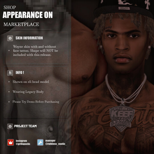 Second Life Marketplace - WAYNE SKIN ELI//AP