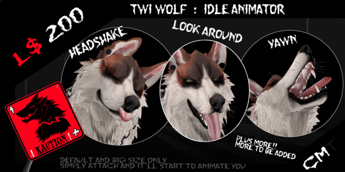 Second Life Marketplace - KAUTION! // Twi Wolf Idle Animations