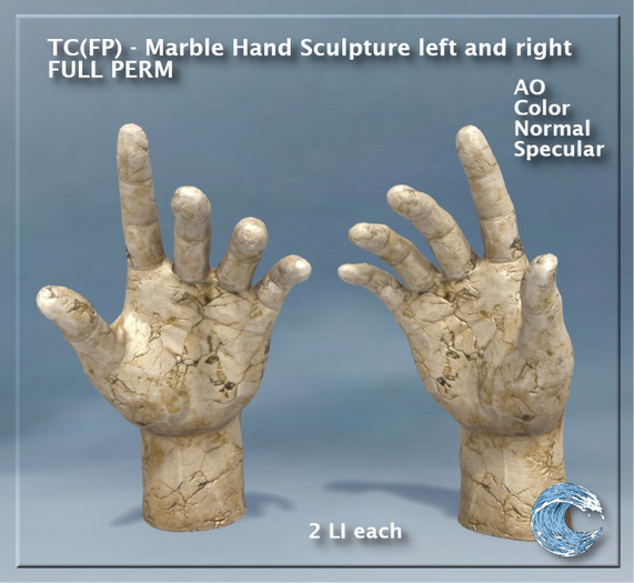 Second Life Marketplace - TC(FP) - Marble Hand Sculpture left and right ...