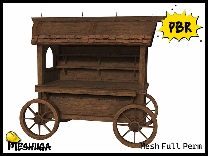 Second Life Marketplace - Meshuga PBR Medieval Market Cart FULL PERM MESH