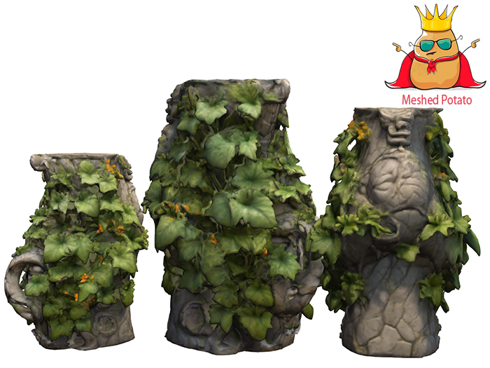 Second Life Marketplace - Meshed Potato Botanical Stone Statue 1 Full Perm